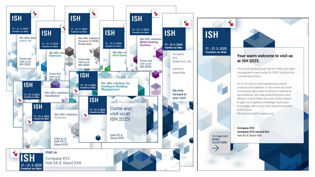 Current logos of ISH, event motifs and advertising material for download